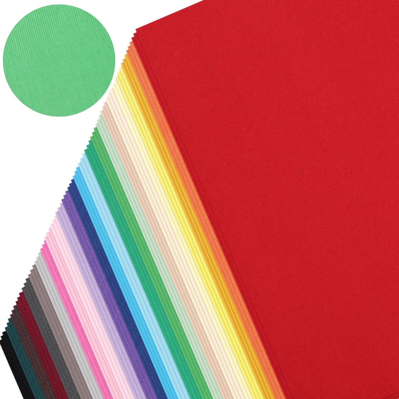 Amazon.com : MCPINKY 100 Sheets Textured Colored Cardstock, Single ...
