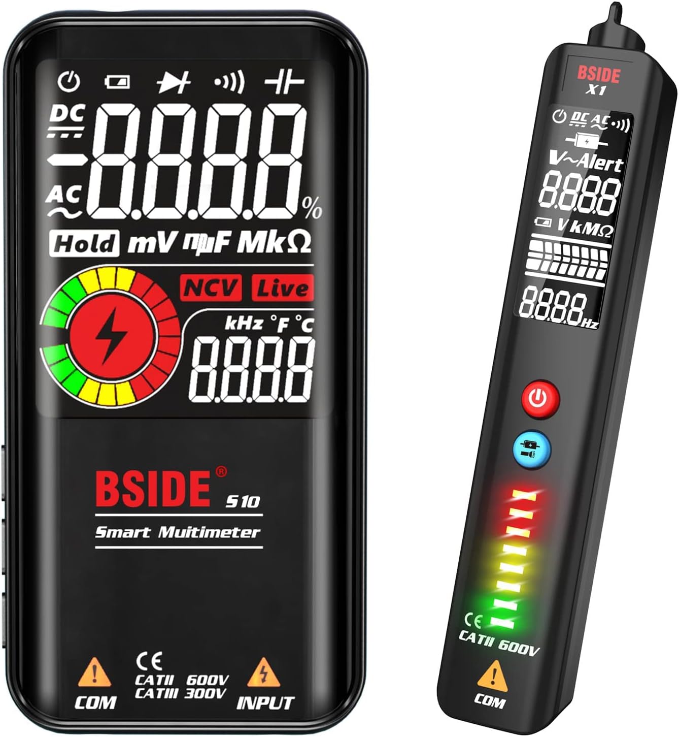 KS Tools 150.1765 Automatik Digital-Multimeter inkl. Prüfspitzen, Rot ...