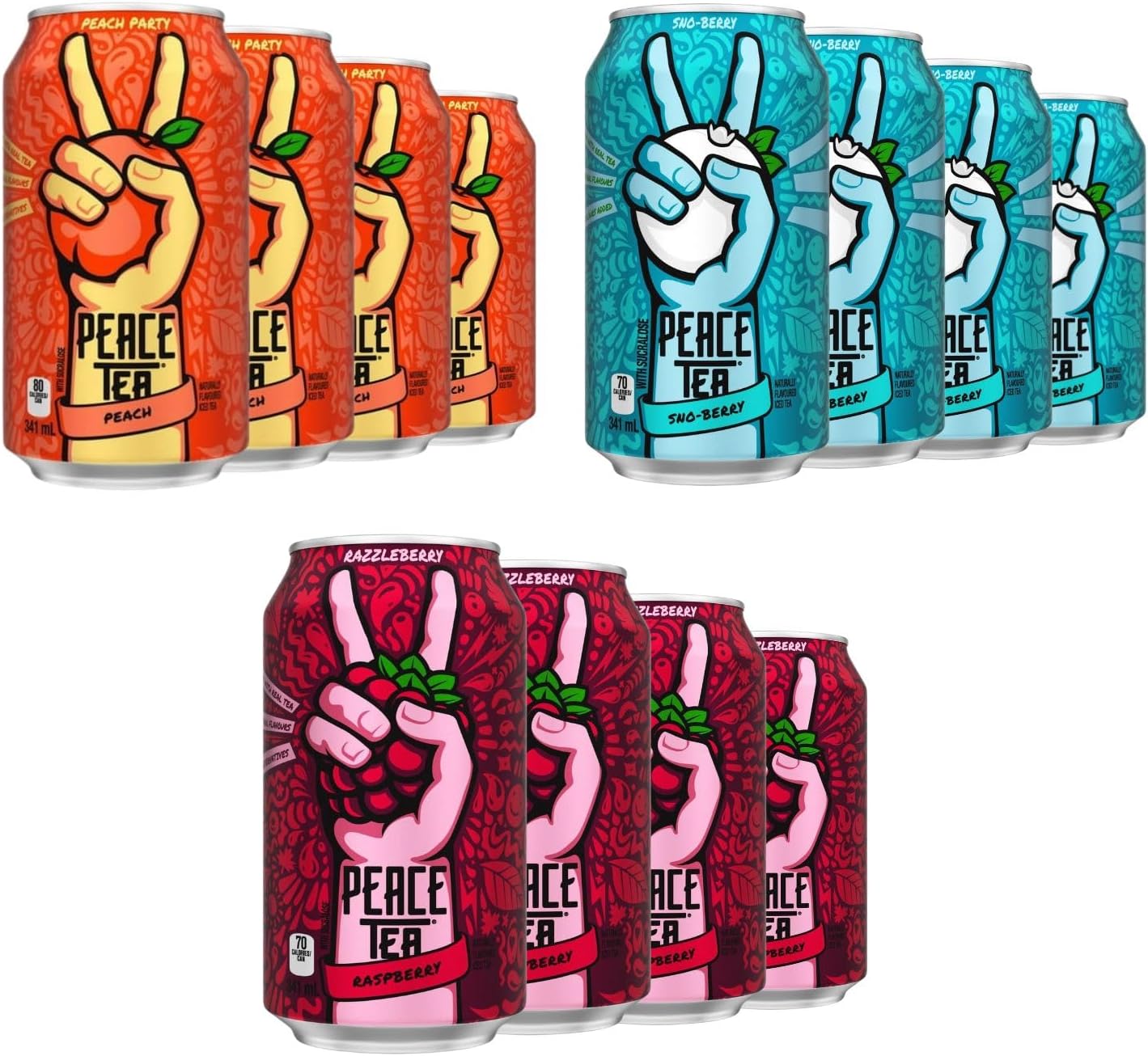 Amazon.com : Peace Tea Sno-Berry Sweet Iced Tea Drinks, 23 fl oz, 12 ...