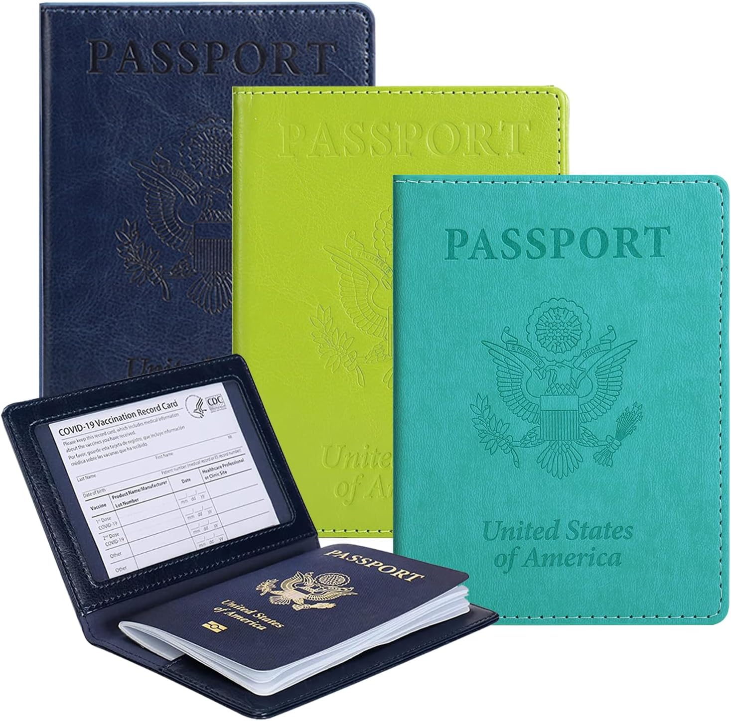 Amazon.com | 3 Pack Passport Holder, Leather Passport Cover Travel ...