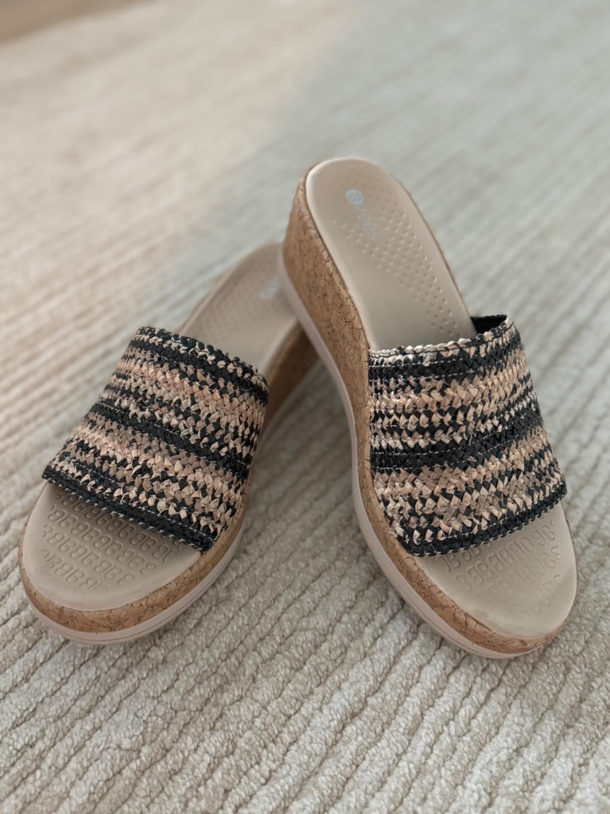 Amazon.com | BZees Women's Runaway Slip-on Wedge Slides Sandal | Slides