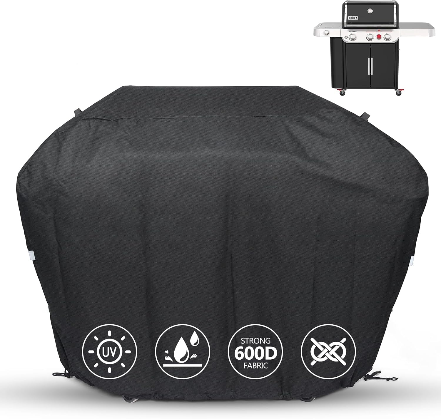 Amazon.com : QuliMetal 63 Inch Grill Cover for Weber Genesis 300 Series ...