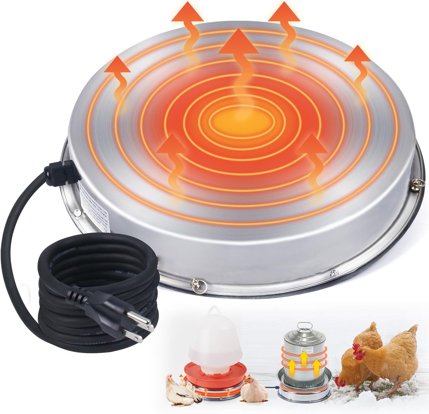 Amazon.com: ayakol Chicken Water Heater Base for Winter,85W 11.8in ...