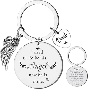 Memorial Dad Gifts Sympathy Keychain - Remembrance Keychains for ...