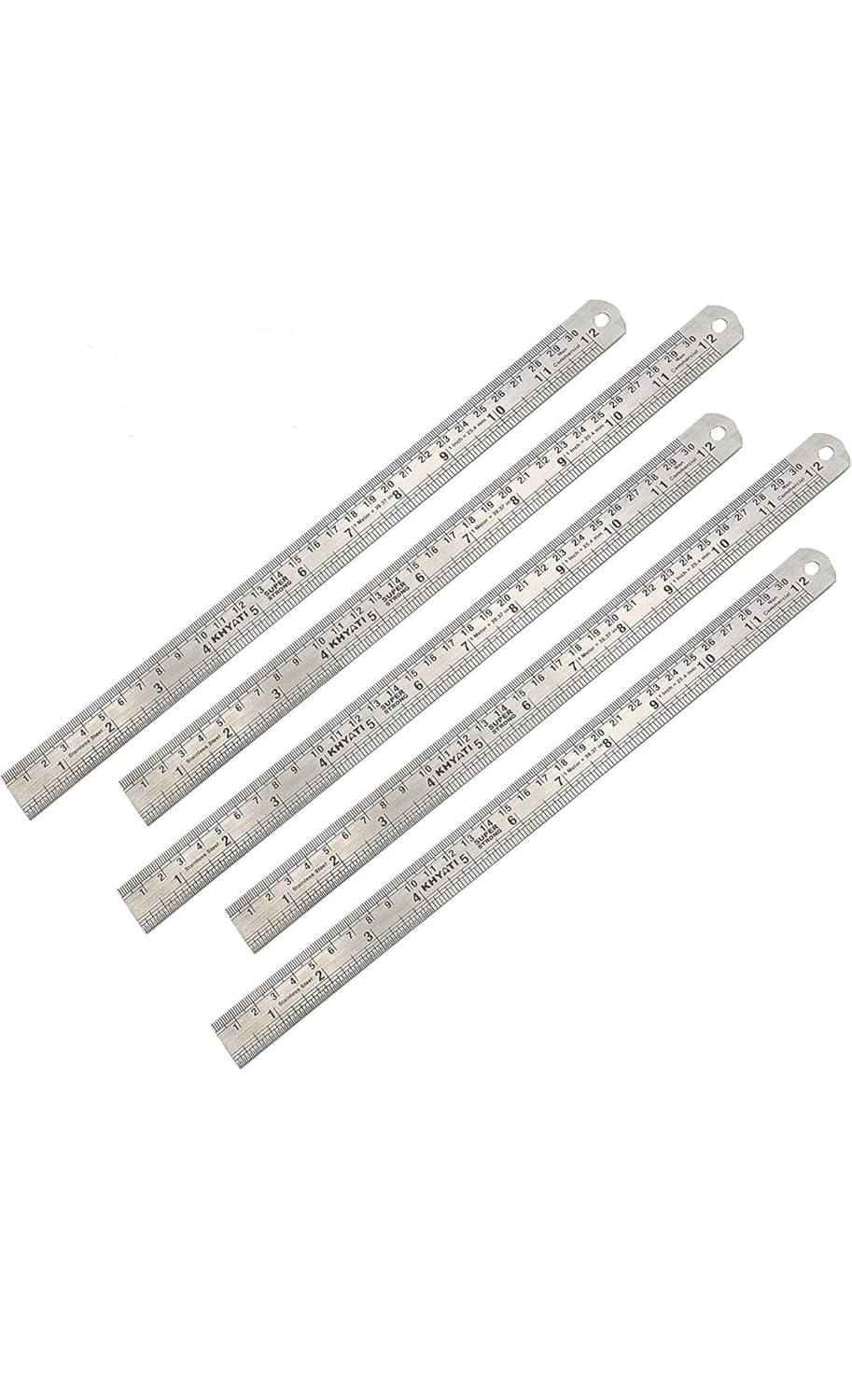 SMARTSUPPLY Stainless Steel Ruler 12 Inch / 30 cm Straight Measuring ...
