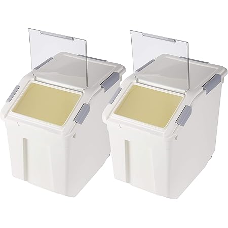Amazon.com: Begino Large Flour Storage Container Bin 25lb, 2Pack ...