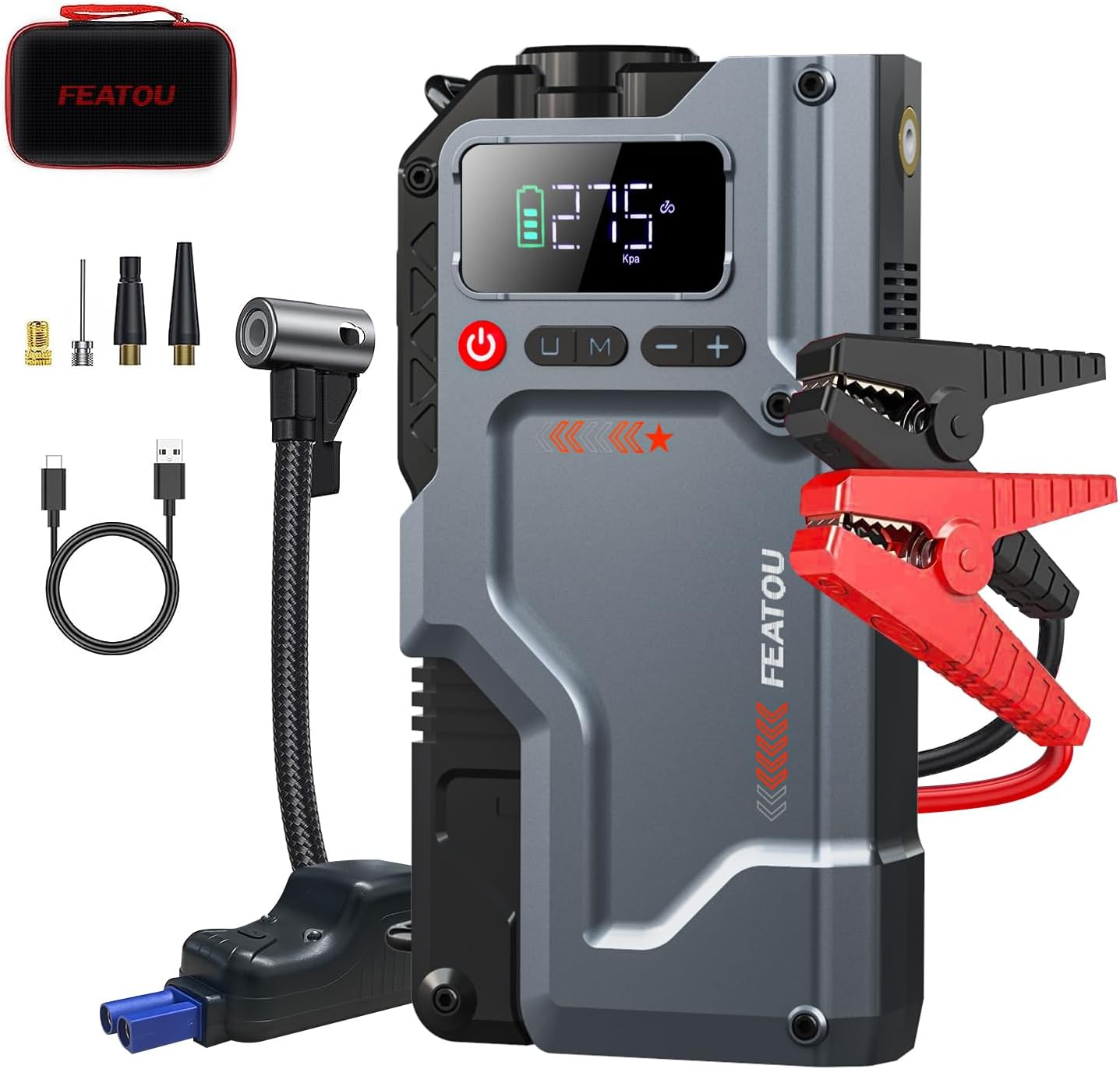 Amazon.com: Geeneu Upgraded 5000A Jump Starter with Air Inflator ...