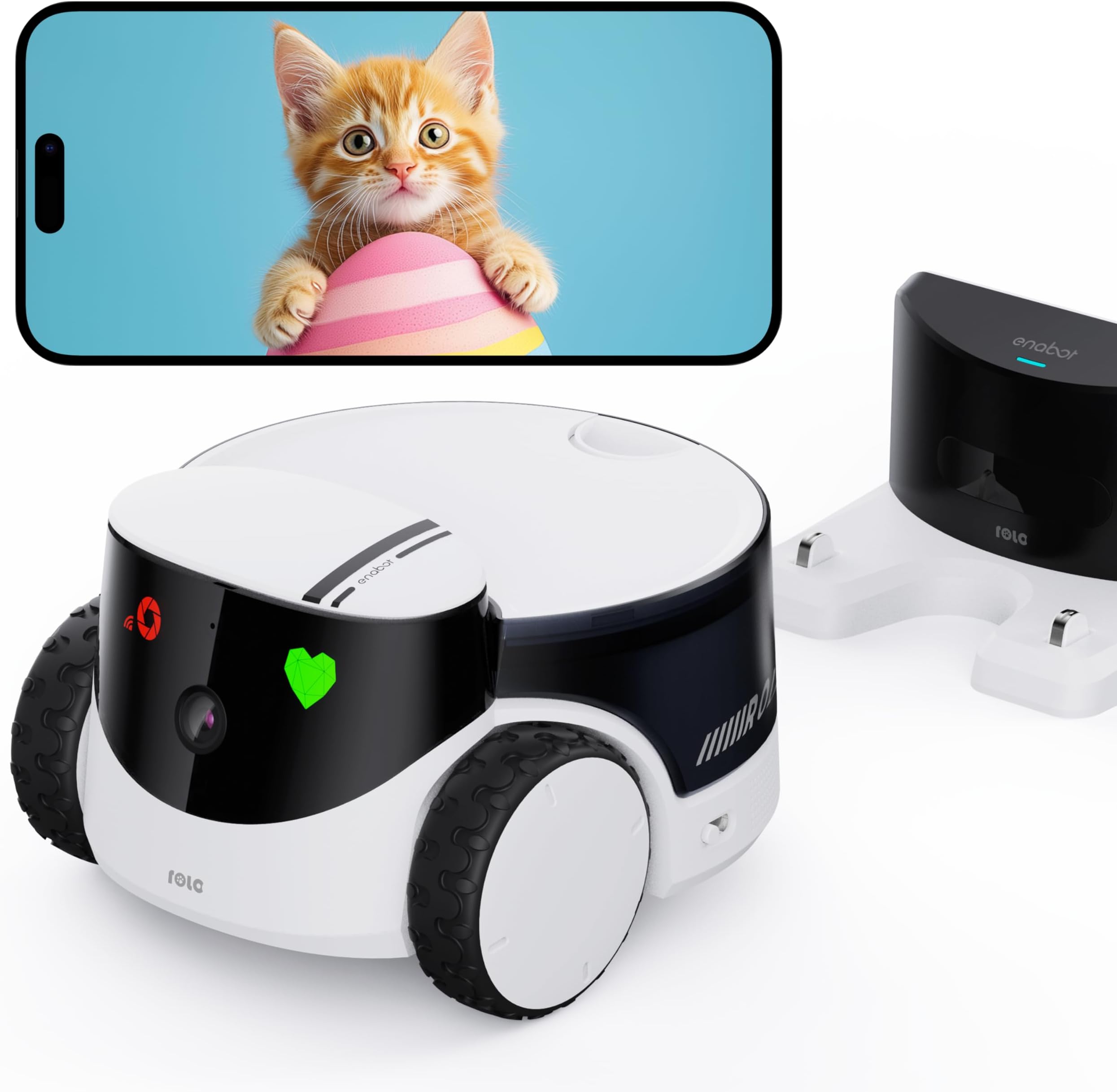 Enabot EBO ROLA Mini 2K Cámara Robot para Mascotas: Cámara Robot para ...