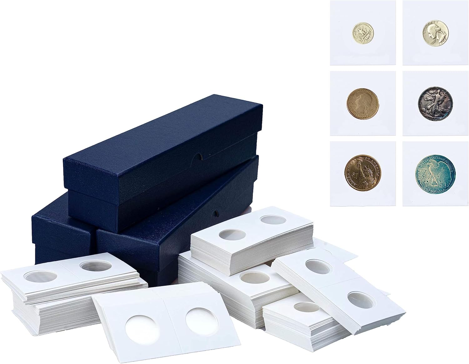 Amazon.com : 303 Pcs Coin Collecting Supplies 3 Pcs 2 x 2 Inch Blue ...