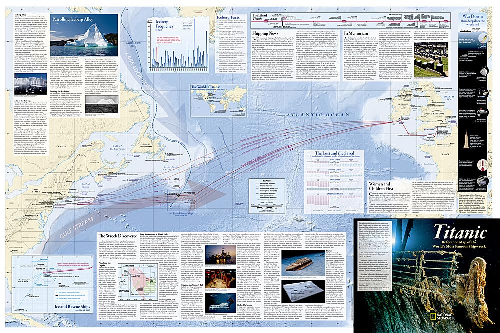 National Geographic Titanic Wall Map - Laminated (39 x 26 in) (National ...