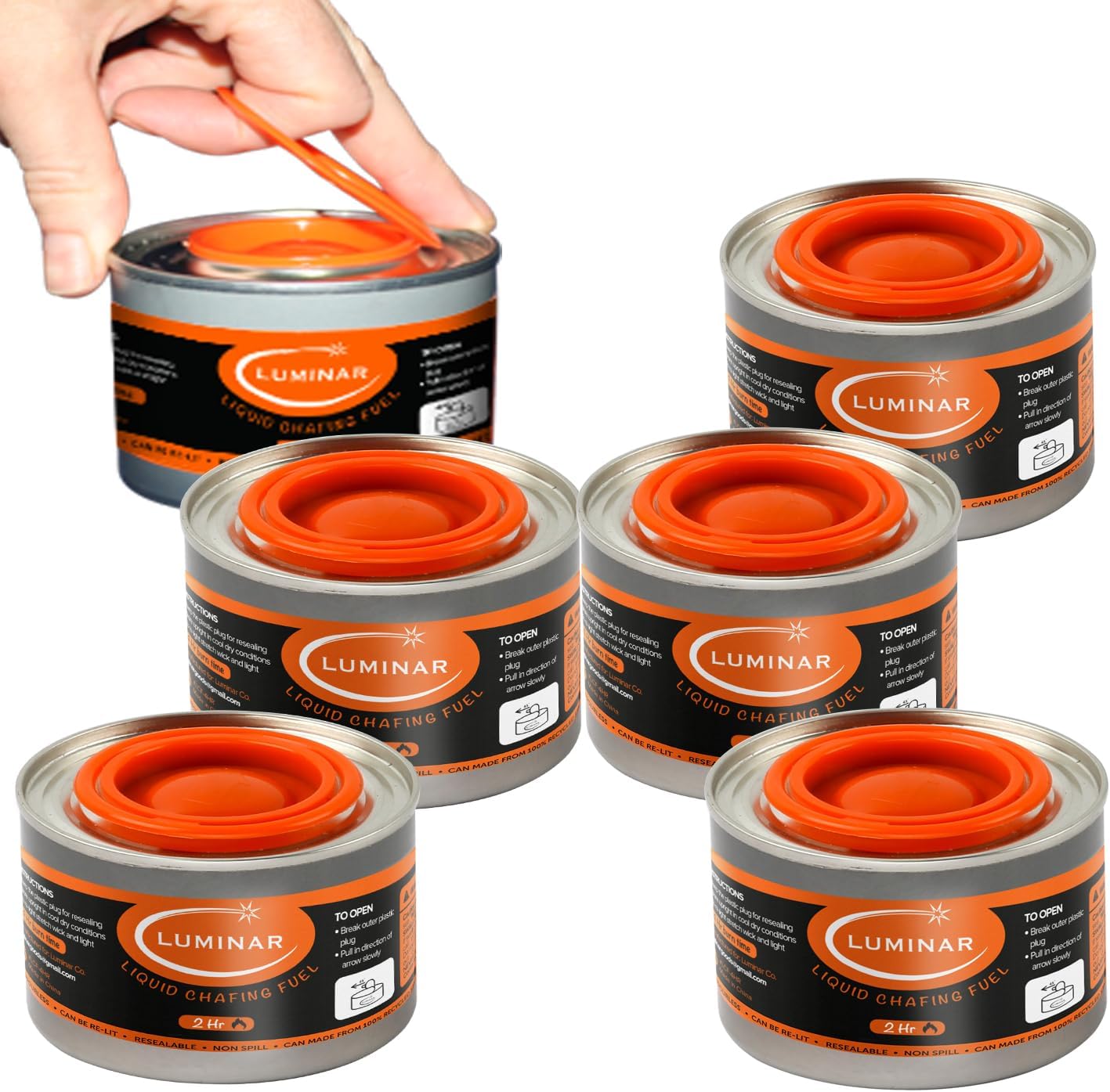 Amazon.com: Luminar Resealable-Wick Chafing Fuel Cans, 6 Pack, 2 Hour ...