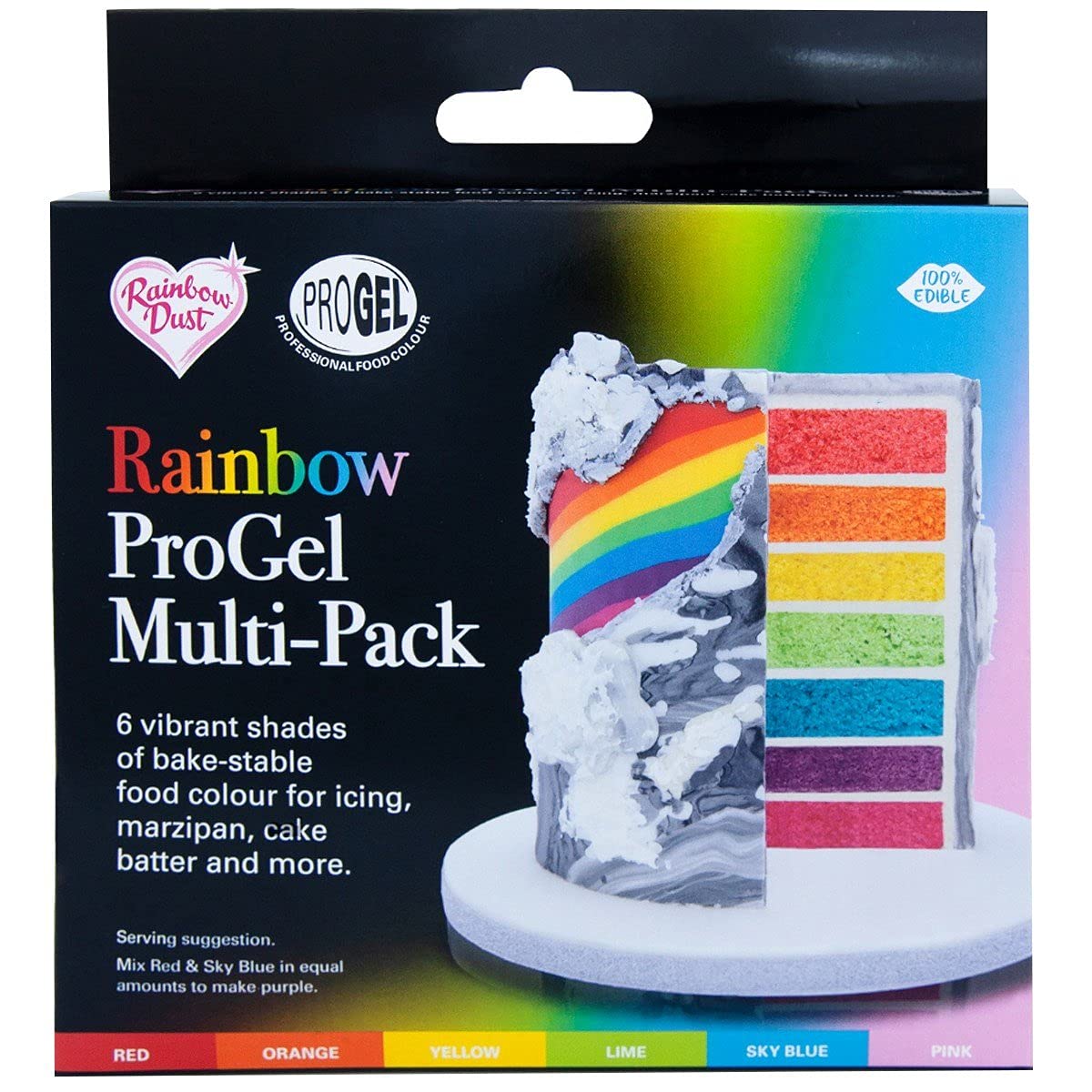 Amazon.com : Rainbow Dust ProGel® Concentrated Food Colour, 6 Tube ...