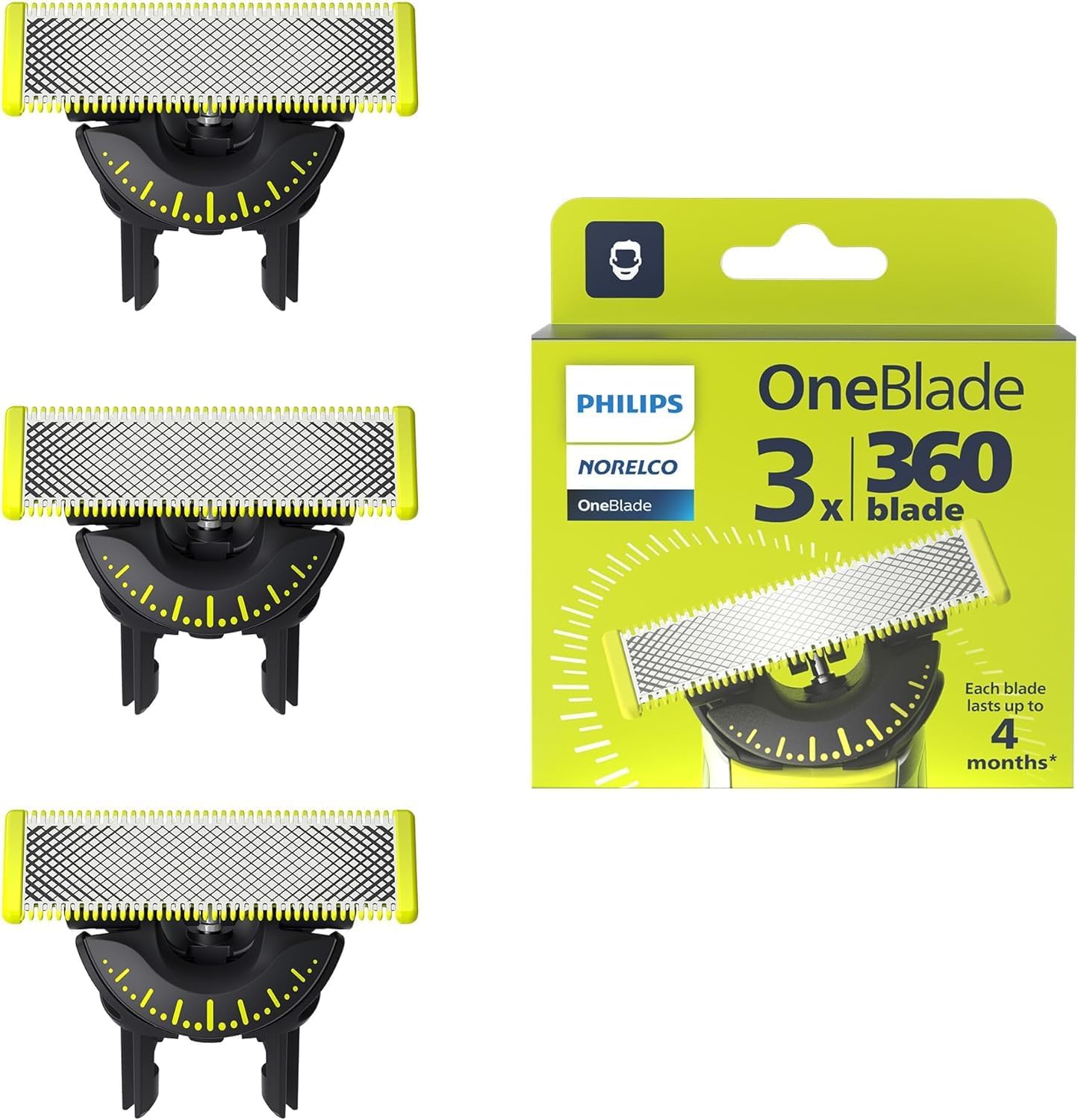 Amazon.com: Philips Norelco OneBlade 360 Blade, Genuine Replacement ...