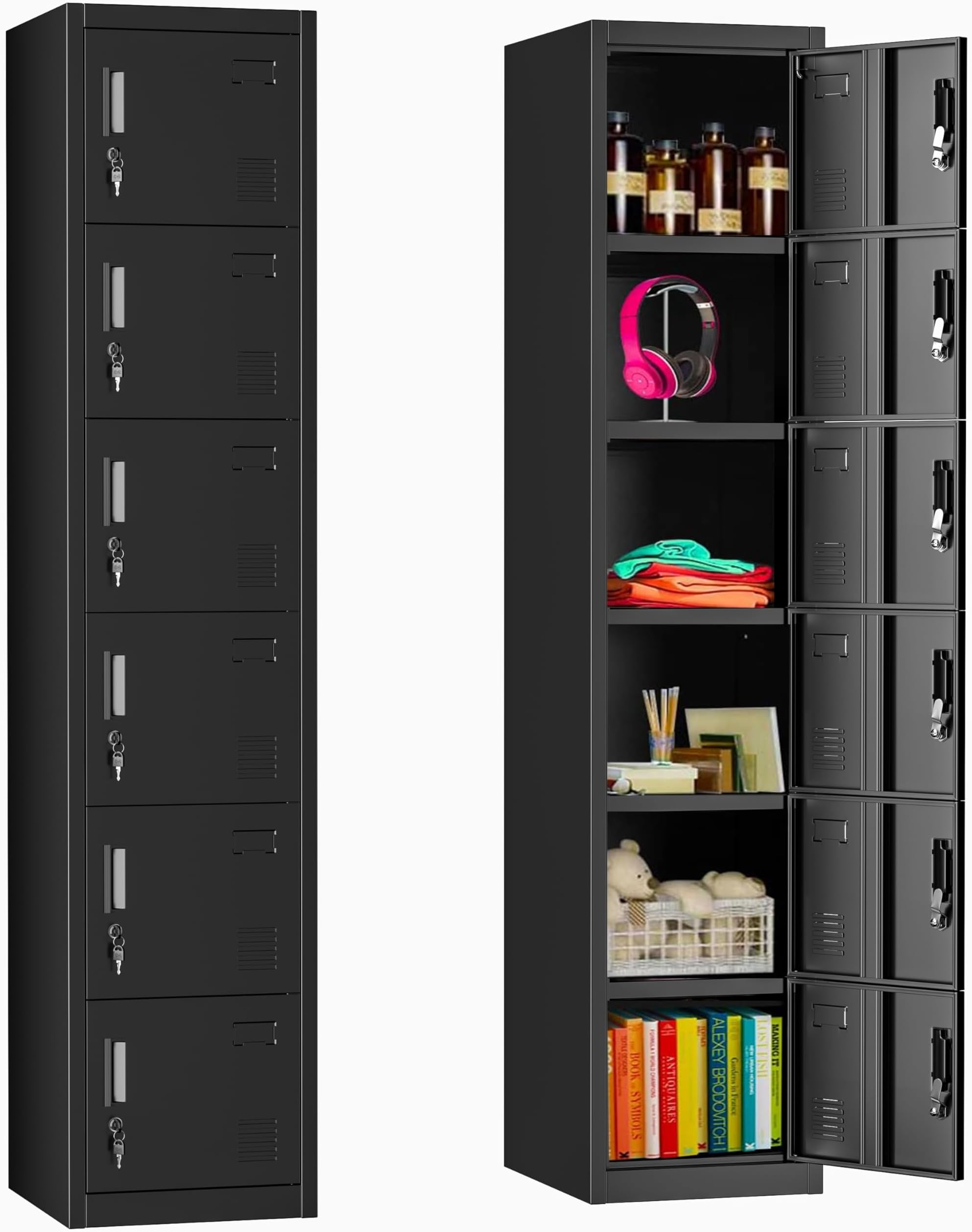 Amazon.com: ZAOUS Metal Locker, 5 Door Storage Locker Cabinet with Lock ...