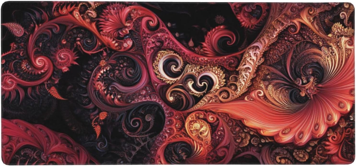 Gaming Mouse Mat Retro Red Mouse Pad XXL 500 x 250 x 4 mm, Non-Slip ...