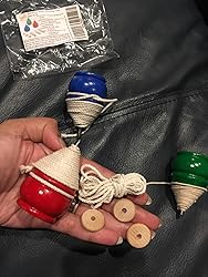 Amazon.com: Authentic Spinning Tops Classic Wooden Trompos [Set of 3 ...