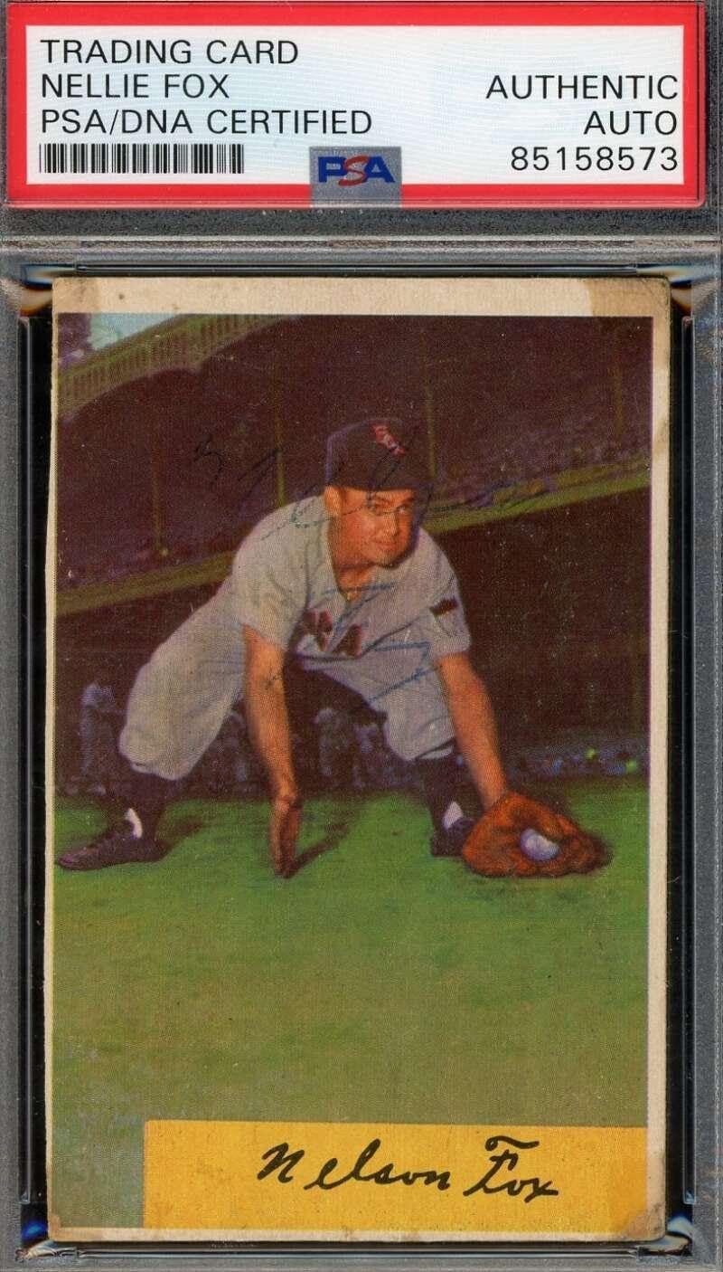 Nelson Nellie Fox PSA DNA Coa Signed 1954 Bowman Autograph - Baseball ...