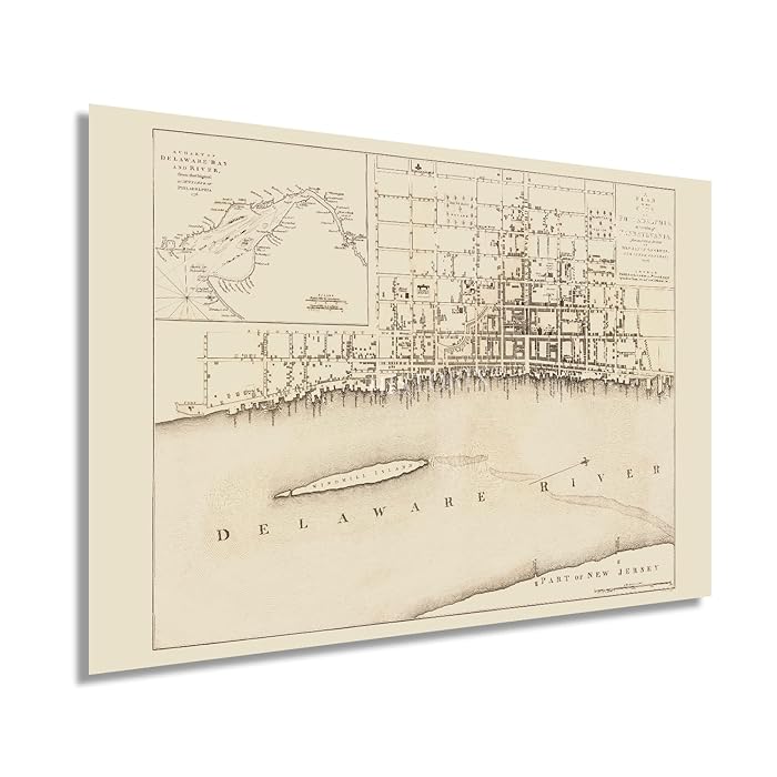 Buy HISTORIX Vintage 1776 Philadelphia Pennsylvania Map - 24x36 Inch ...