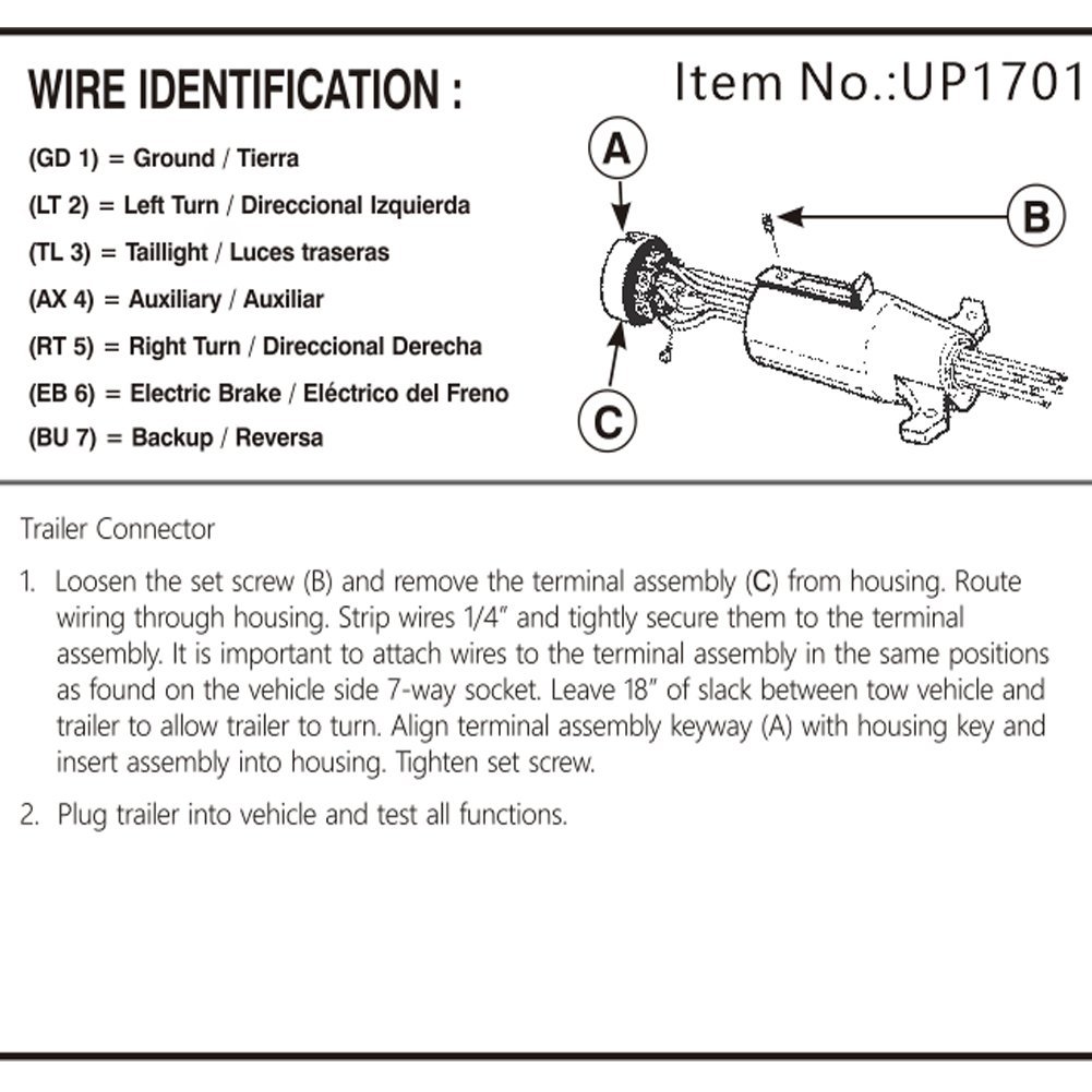 Snapklik.com : NEWSUN 2Pcs RV Blade 7 Pin Trailer Plug Splice-in ...