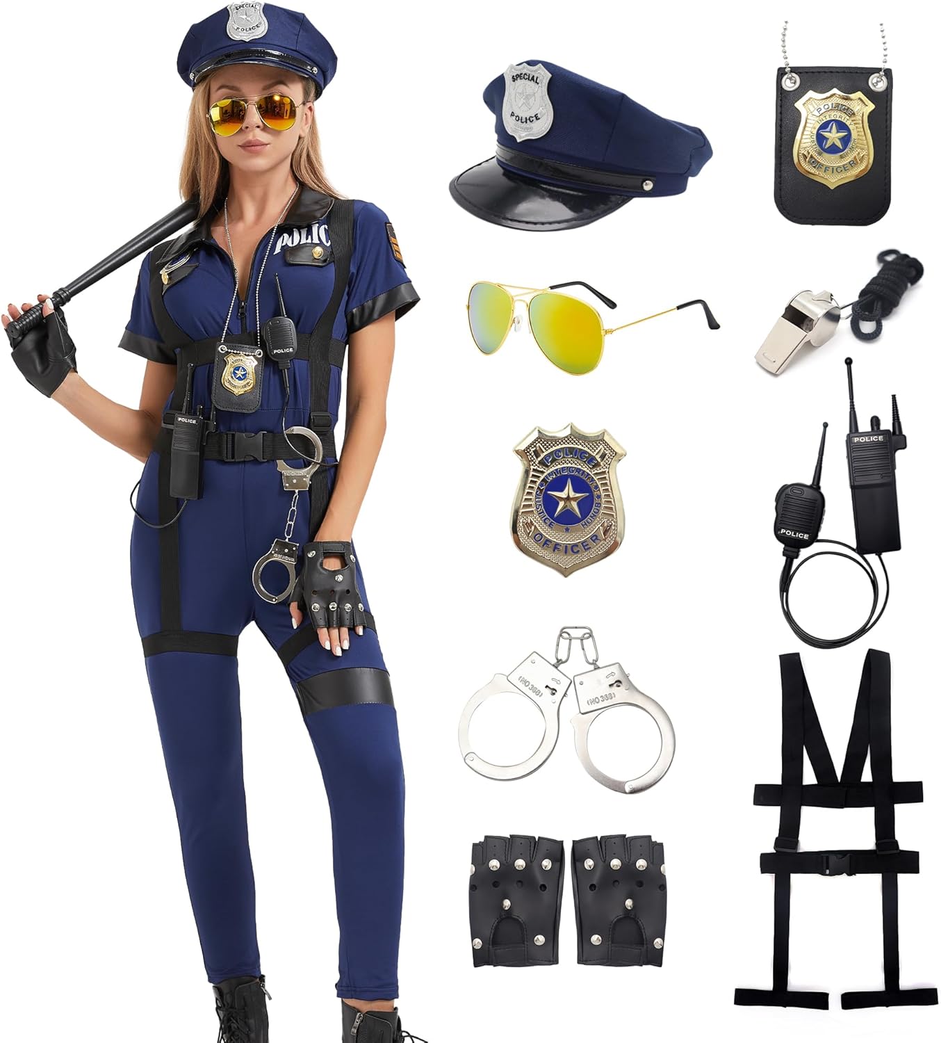 Women Police Costume Adult Police Officer Uniform Cosplay Female Cop ...
