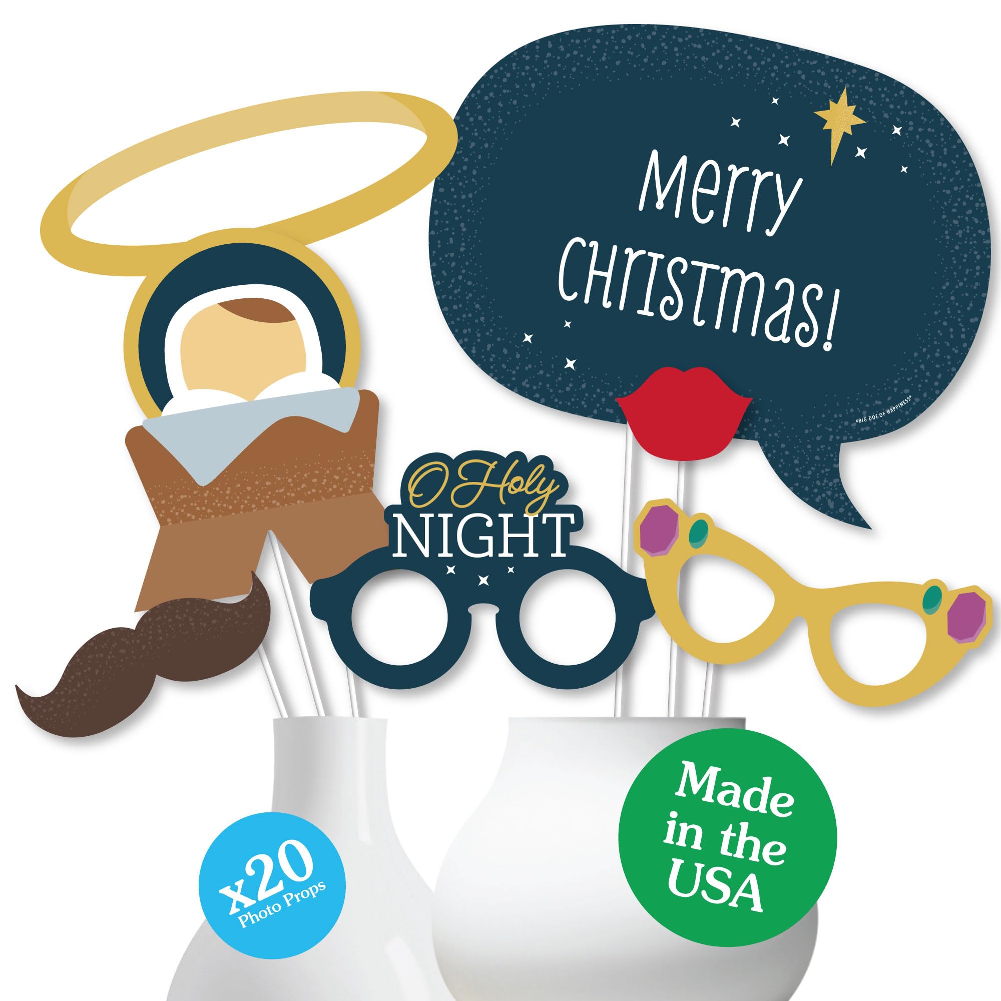 Amazon.com: Big Dot of Happiness Holy Nativity - Manger Scene Religious ...