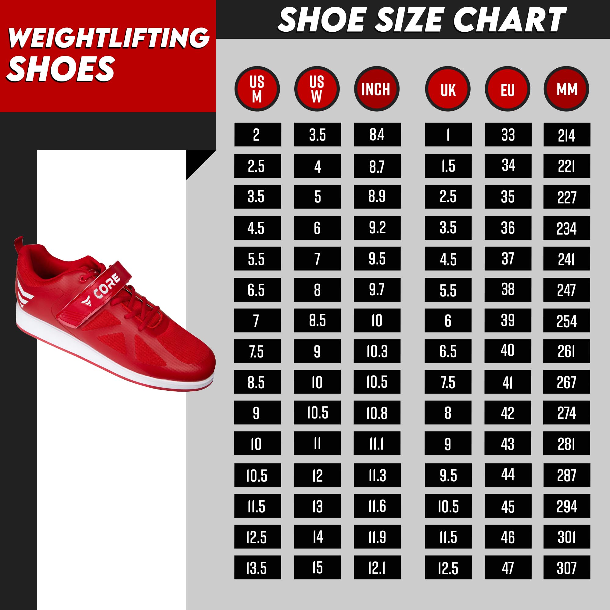 Snapklik.com : CORE Weightlifting Shoes - Squat Shoes For Men And Women ...