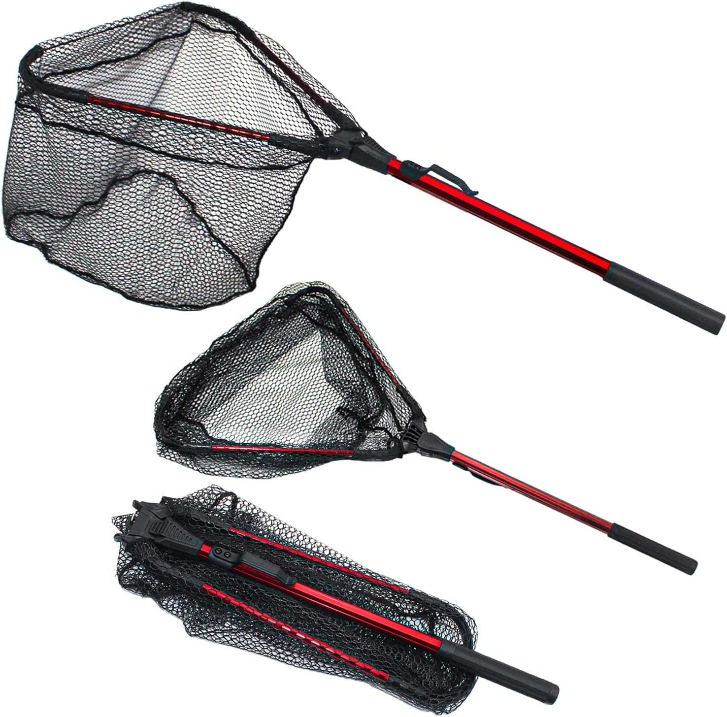Buy Proximitck Foldable Fishing Net, Rubber Coated Fish Landing Net for ...