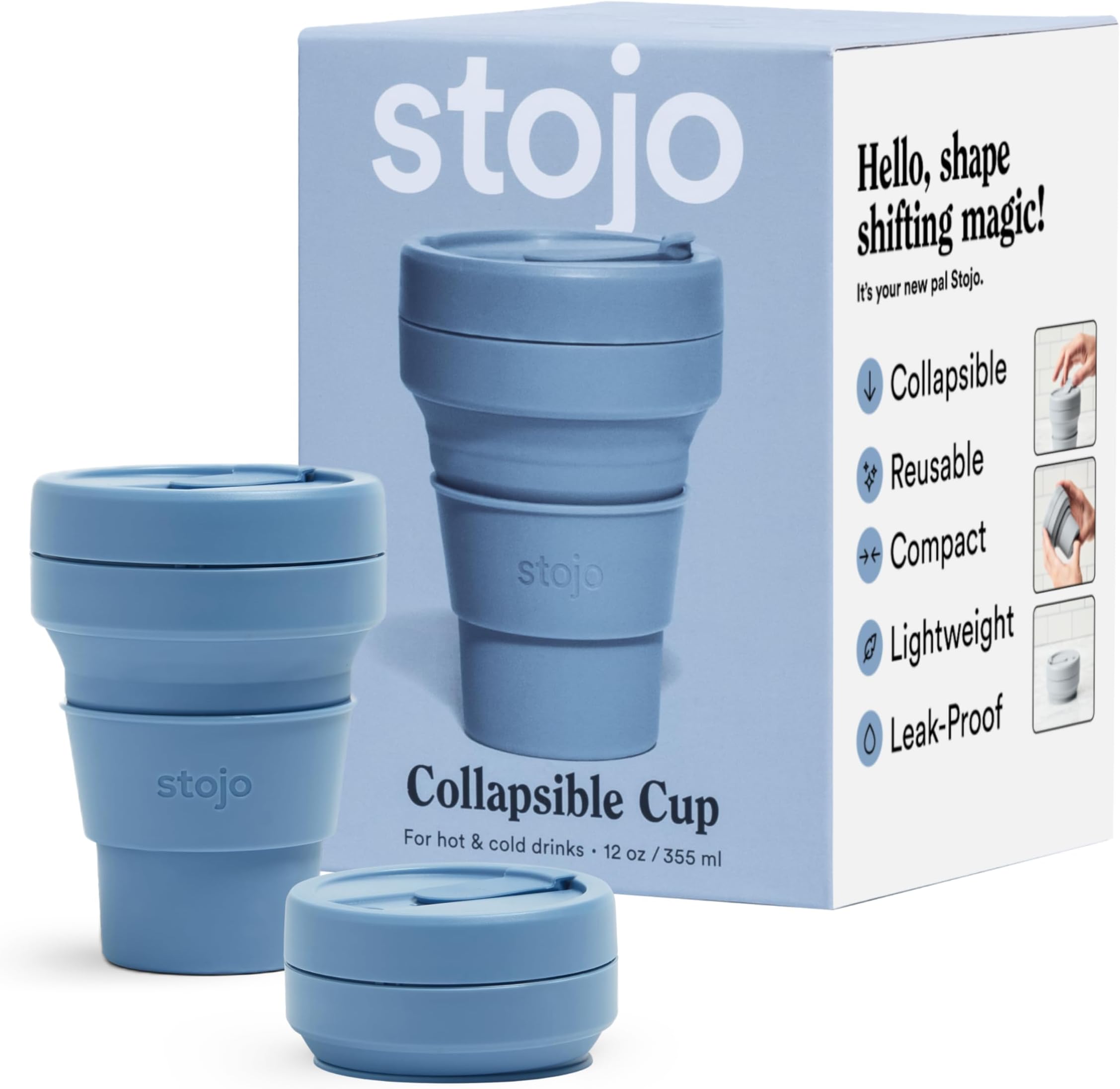 Amazon.com: STOJO Collapsible Travel Cup - Reusable To-Go Pocket Size ...
