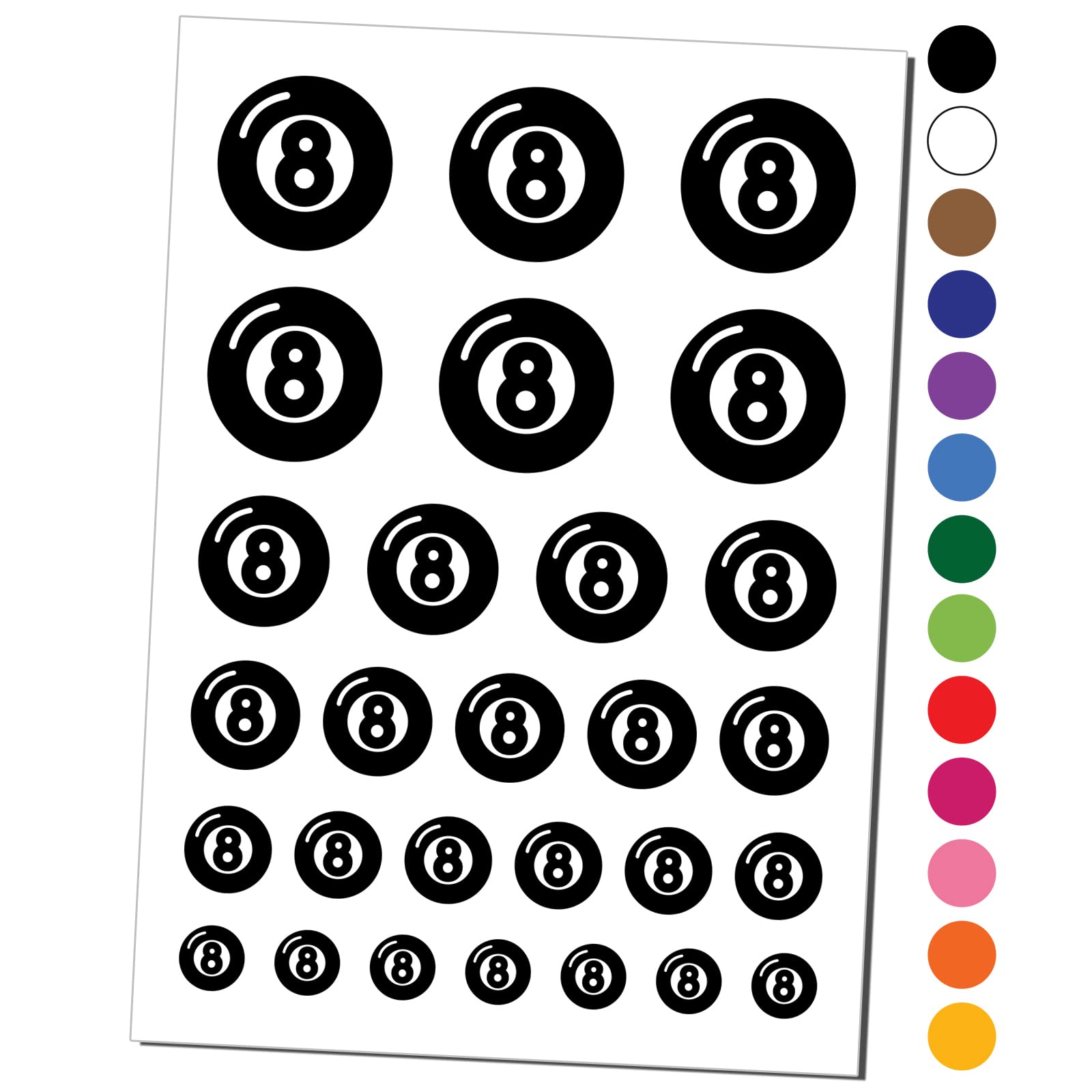 Amazon.com : 8 Eight Ball Billiards Pool Temporary Tattoo Water ...
