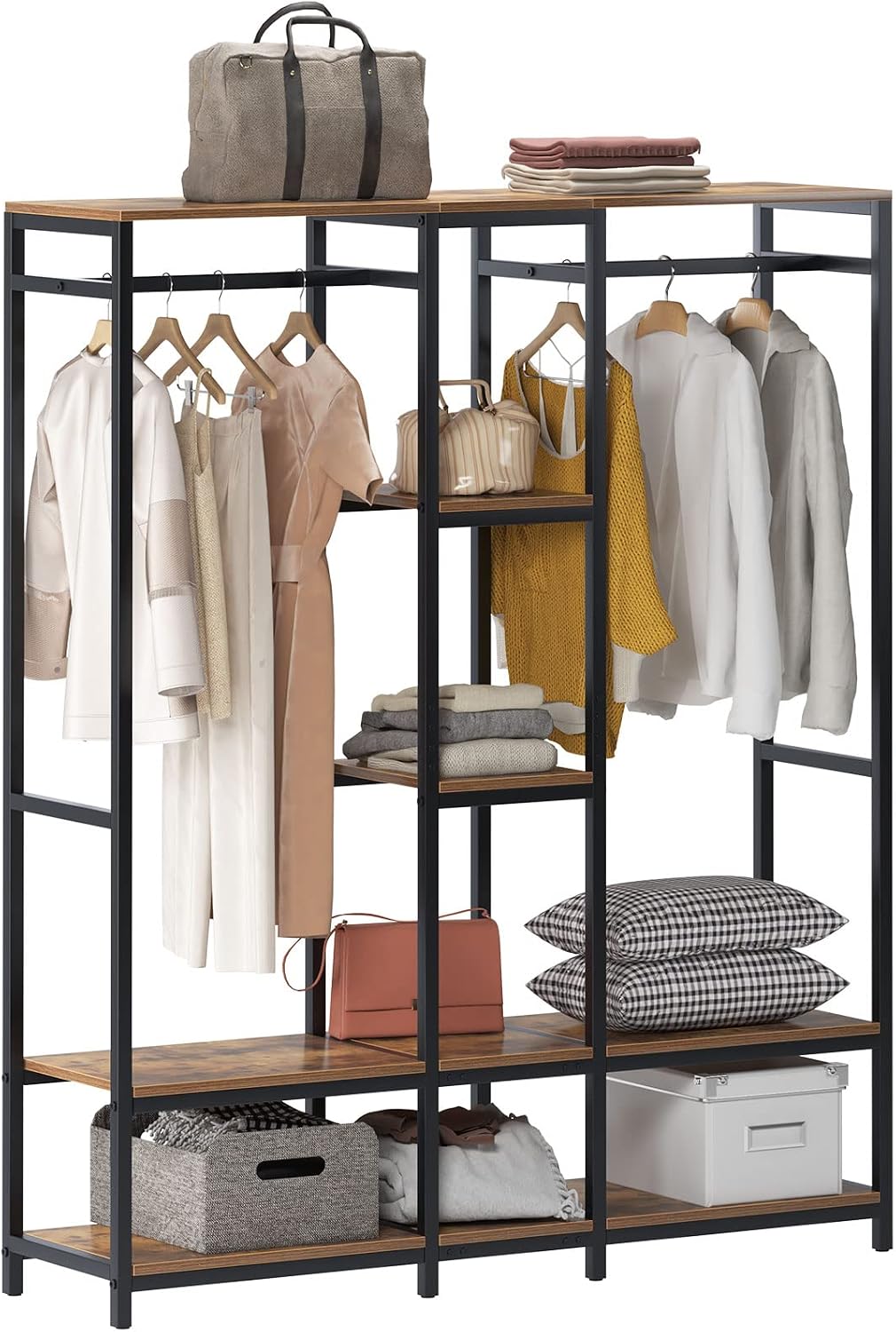 Amazon.com: soges FreeStanding Closet Organizer, Garment Rack with ...