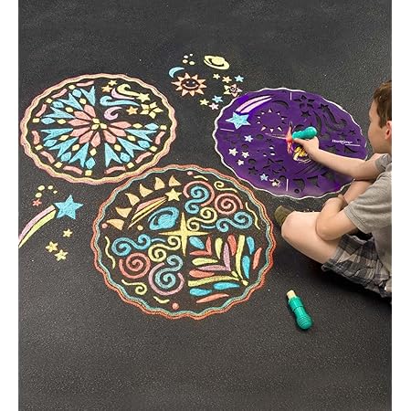 Amazon.com: ChalkScapes Mandala Stencils and Outdoor Sidewalk and ...