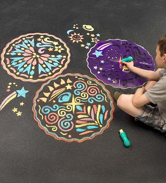 Amazon.com: ChalkScapes Mandala Stencils and Outdoor Sidewalk and ...