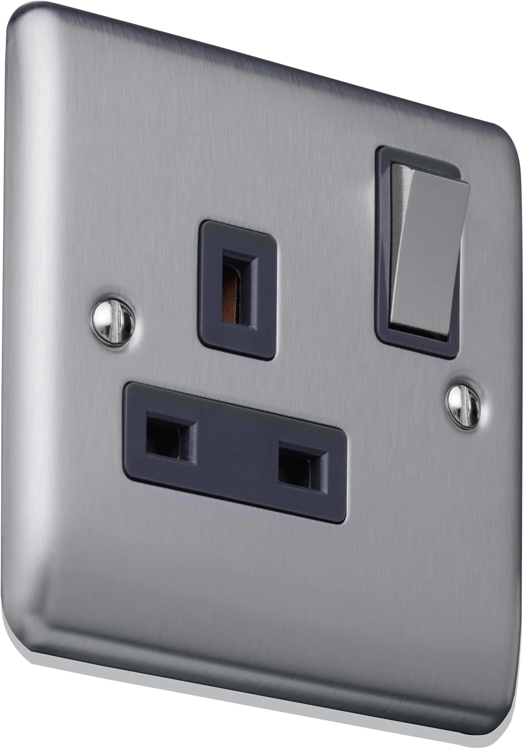 BG Electrical Single Switched Power Plug Wall Socket, Raised and Slim ...