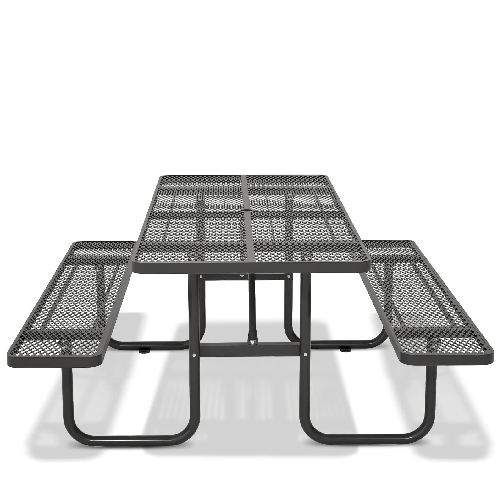 Amazon.com: 72'' Steel Rectangular Picnic Table for Outdoors, Expanded ...