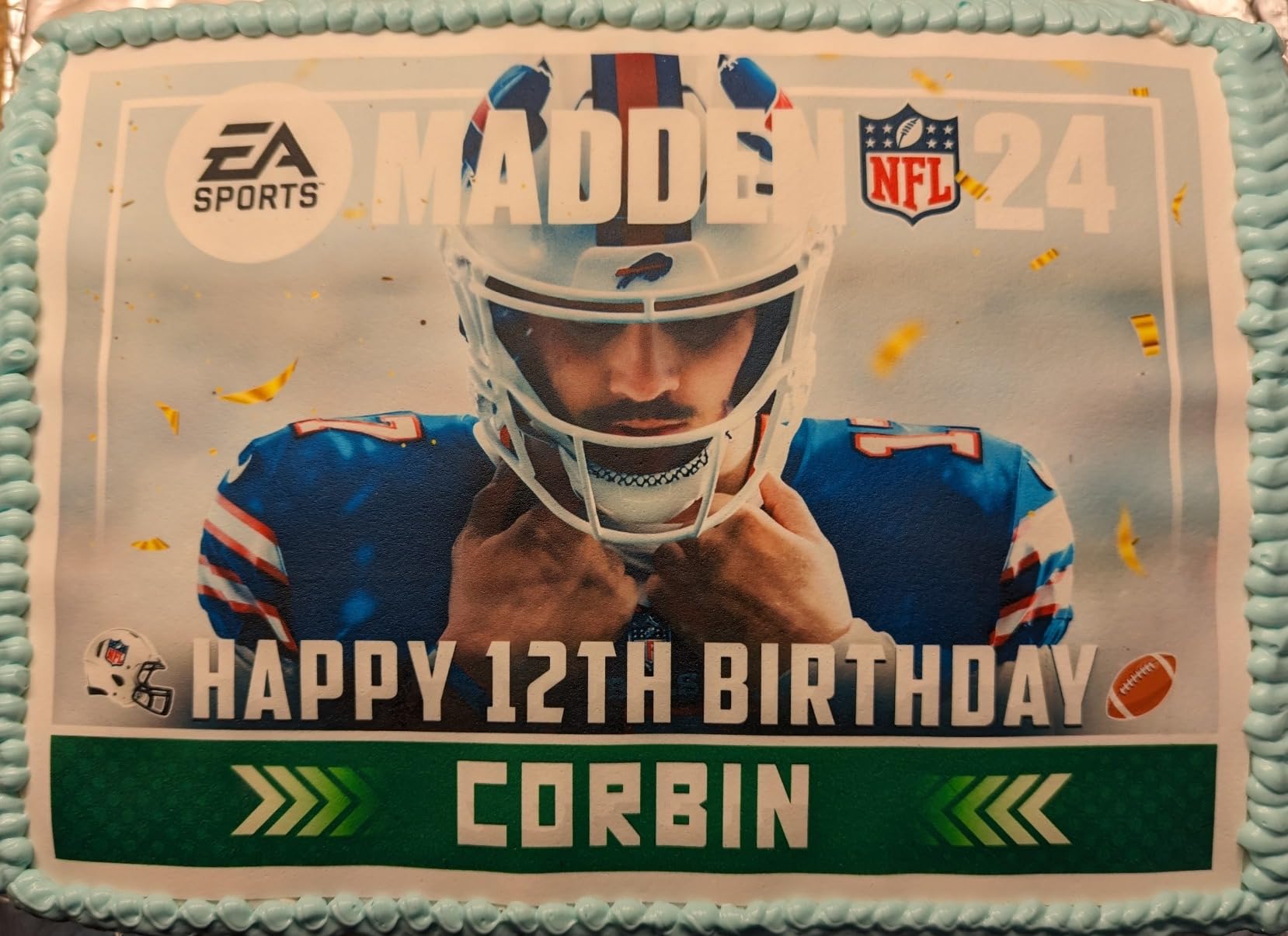 $6/mo - Finance Cakecery Madden 24 Bills Josh Allen Edible Cake Image ...