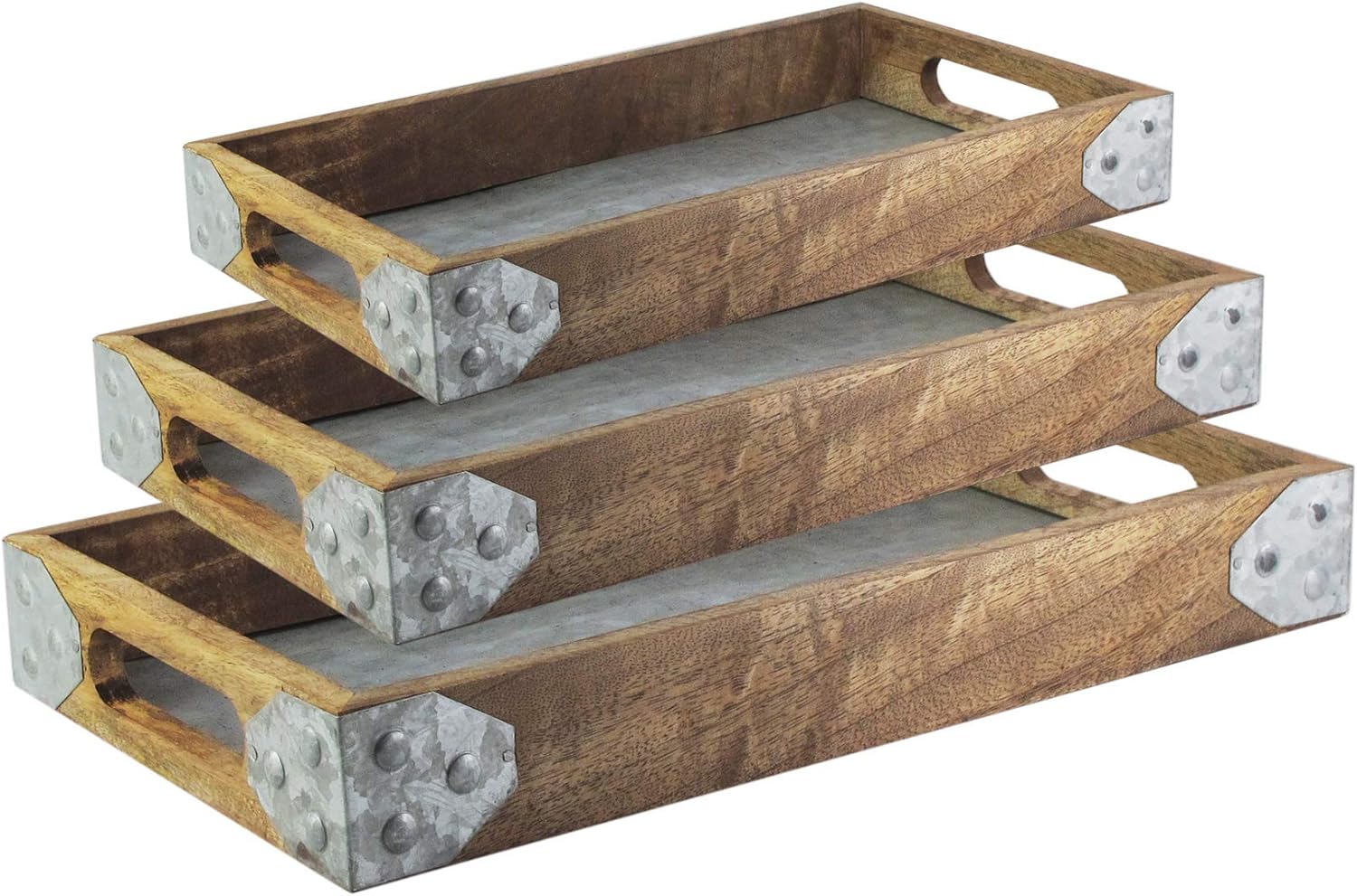 Amazon.com: American Atelier Wooden Serving Tray – Large Rustic ...