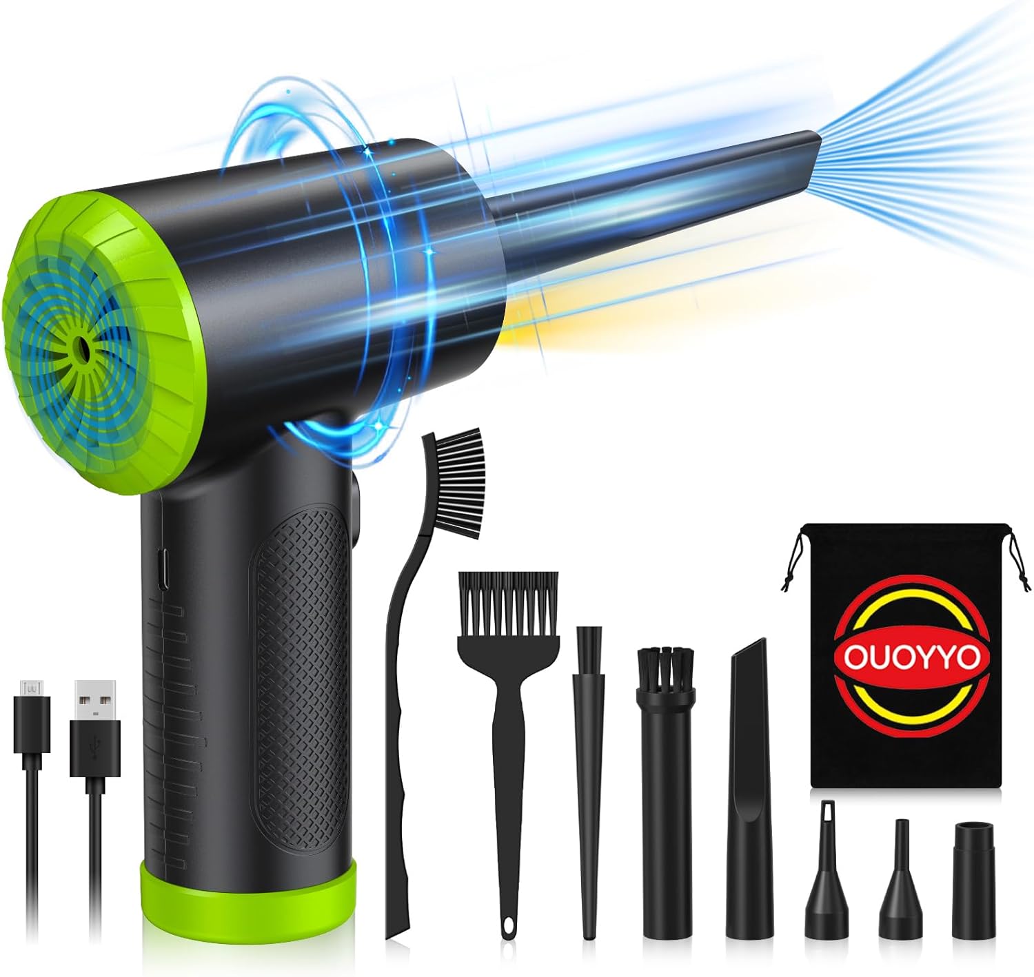 Amazon.com: Electric Air Duster OUOYYO 7600mAH Compressed Air Duster ...