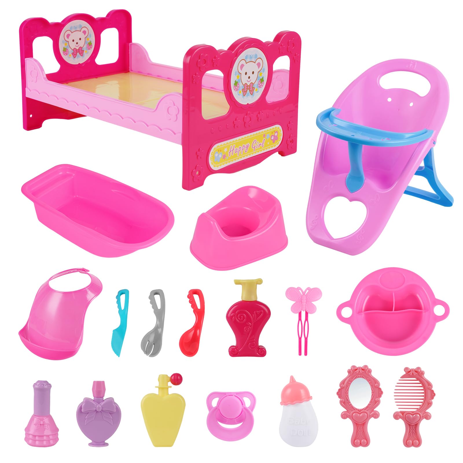 Amazon.com: BABESIDE Baby Doll Play Set - Feeding and Care Set, 18PCS ...