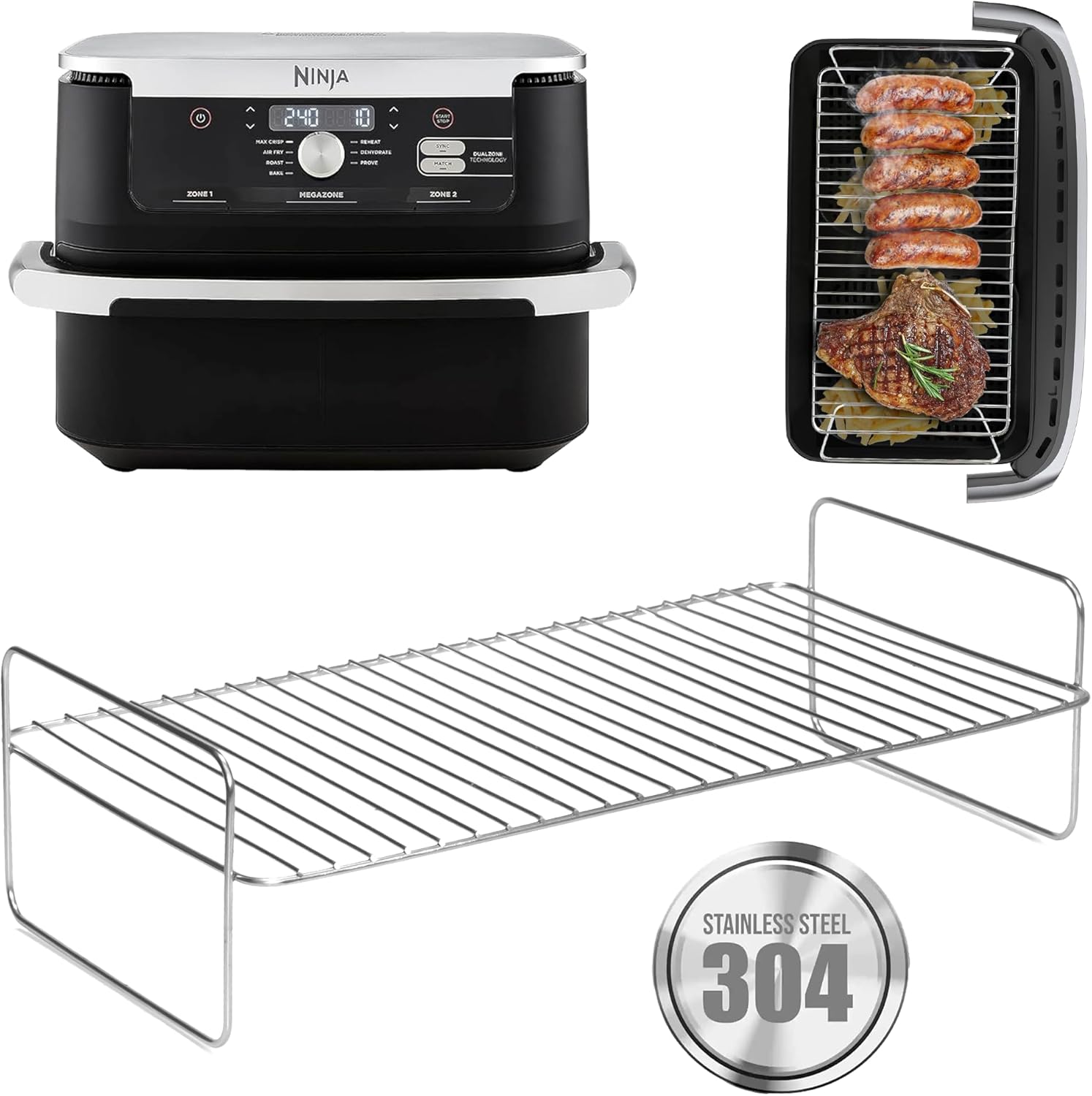 MKSS Reversible Stainless Steel 304 Rack Compatible with Ninja ...
