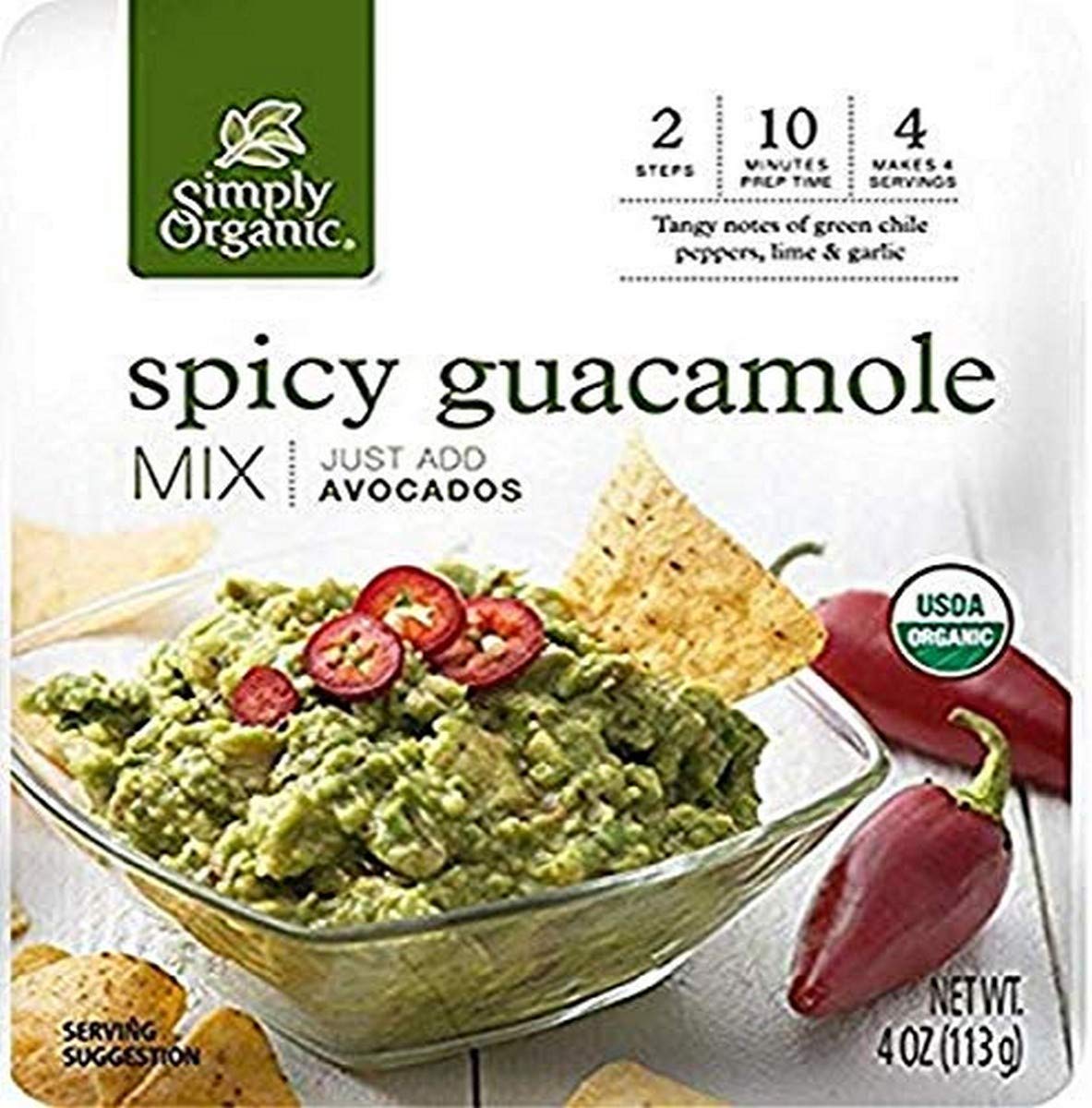 Amazon.com: Simply Organic Spicy Guacamole Mix Sauce, Certified Organic ...