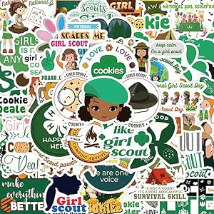 Amazon.com: Girl Scout Stickers,50 Pcs Cartoon Stickes,PVC Waterproof ...