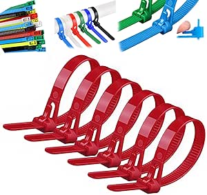 Amazon.com: Buckle Self-Locking Premium Nylon Cable Wire Ties, Adjustable Zip Ties Straps ...