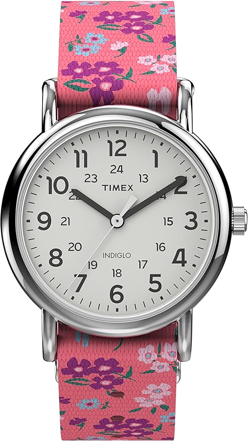 Amazon.com: Timex Women's Weekender 31mm Watch - Silver-Tone Case Pink ...