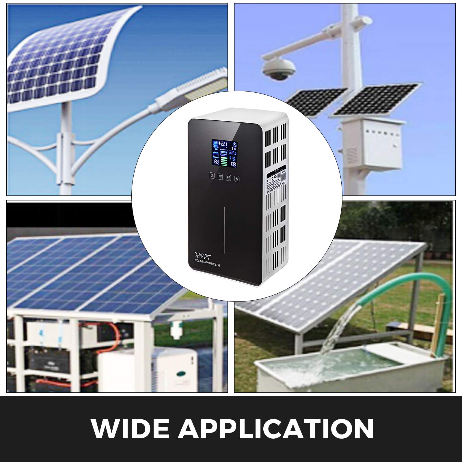 VEVOR Solar Charge Controller MPPT-40A Solar Controller 12V/24V/36V/48V ...