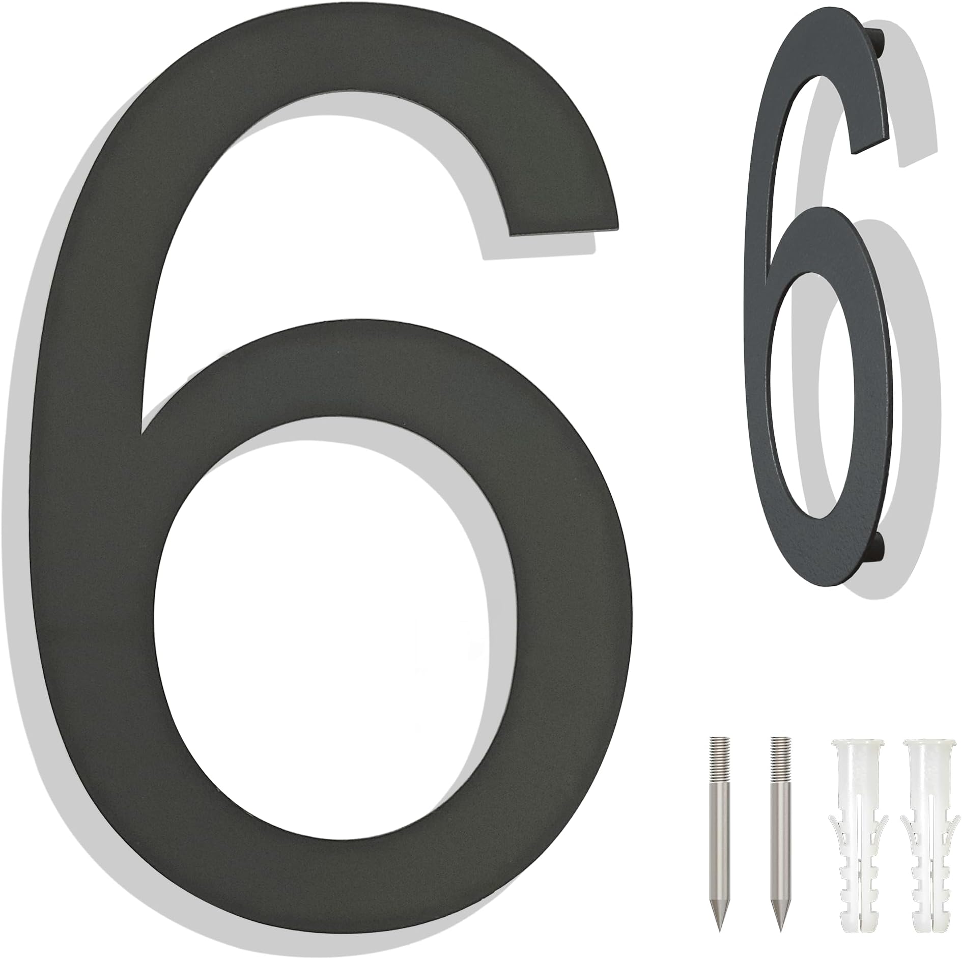 Ywonoby Large Brushed Stainless Steel House Numbers - Modern Floating ...