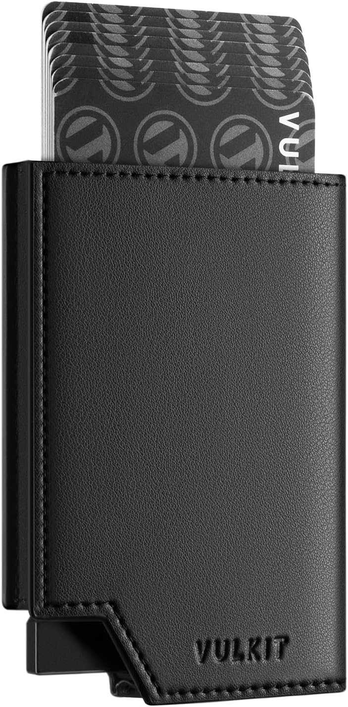 VULKIT Mens Wallet for AirTag Pop Up Wallet RFID Blocking Top Grain ...