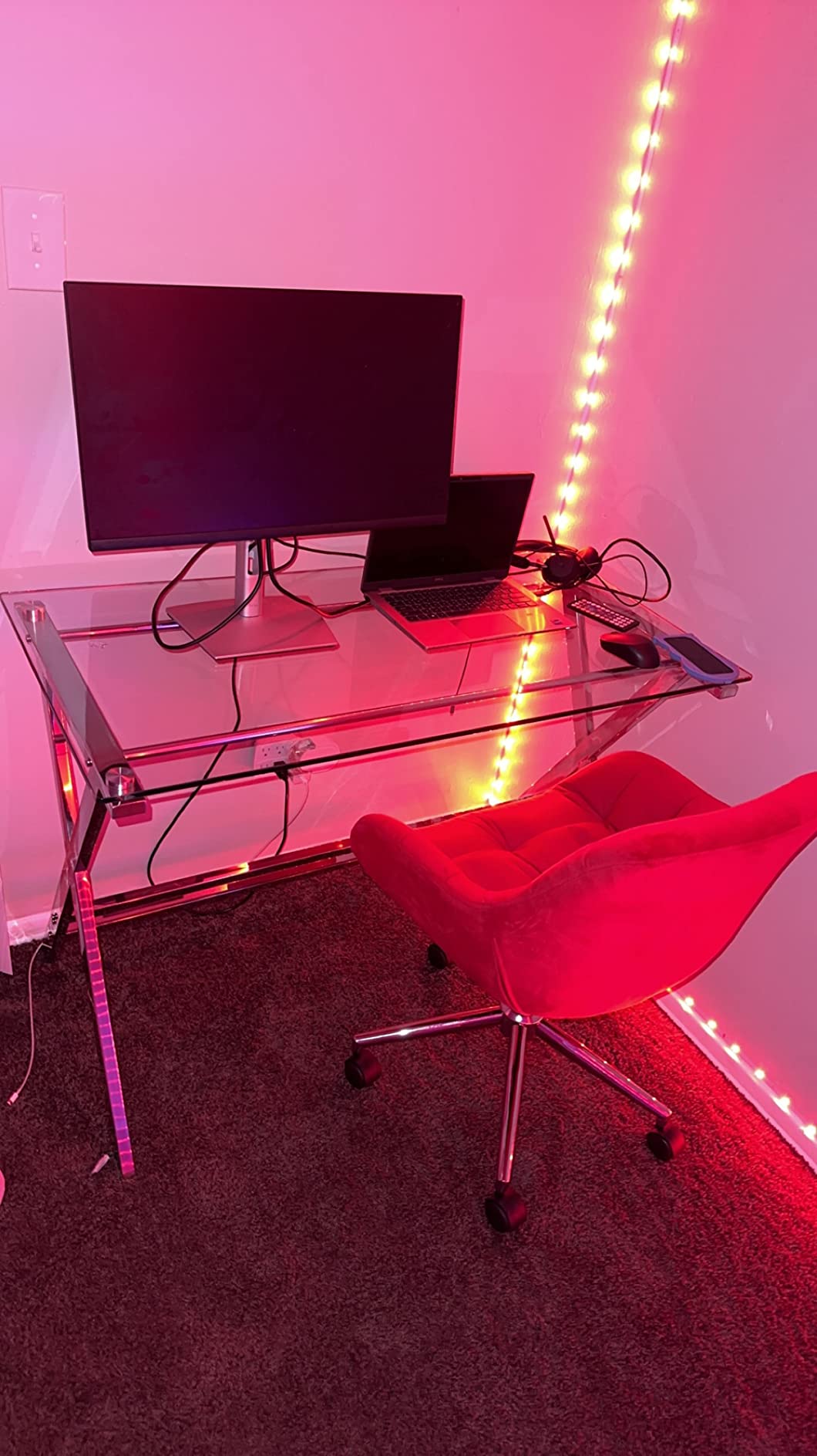 $27/mo - Finance Tempered Glass Computer Desk Modern Student Writing ...