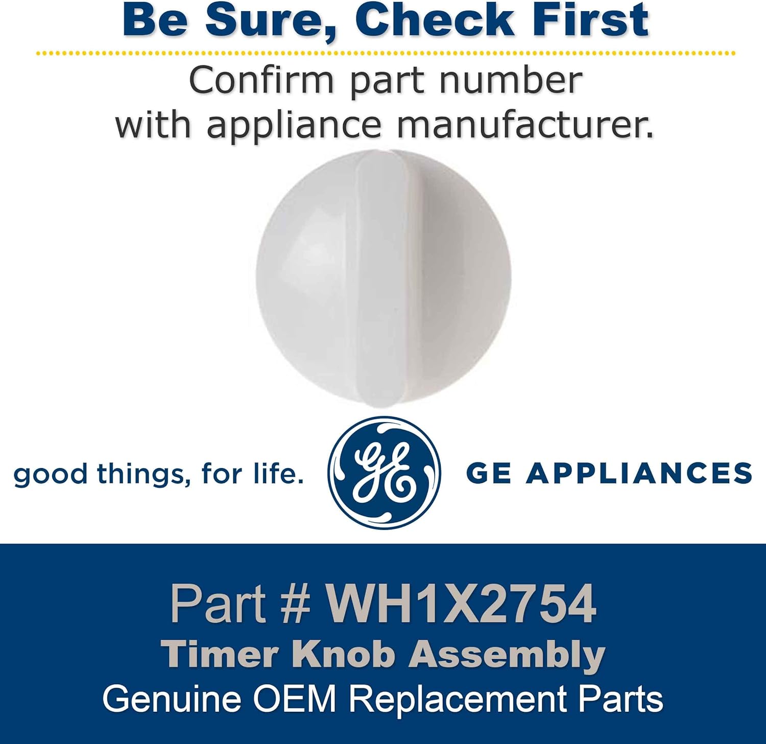 GE WH1X2754 GE Timer Knob Assembly, blanco – Yaxa Guatemala
