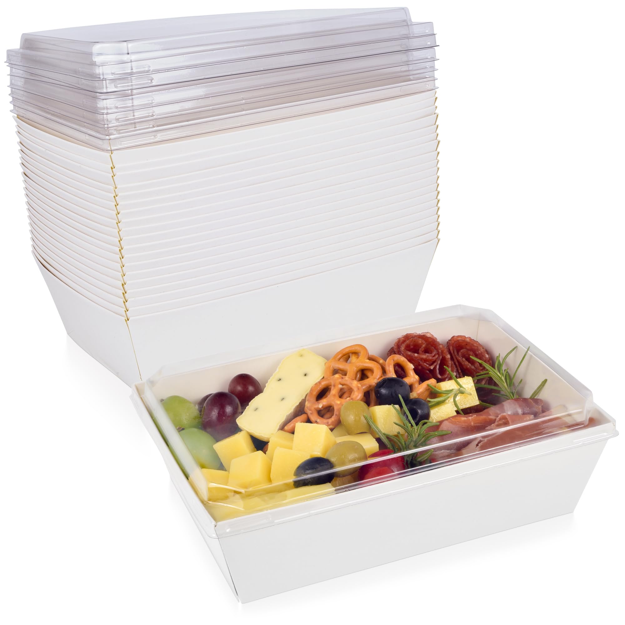 Amazon.com: Leafiew 20 Pack 8x6 Charcuterie Boxes with Clear Lids - To ...