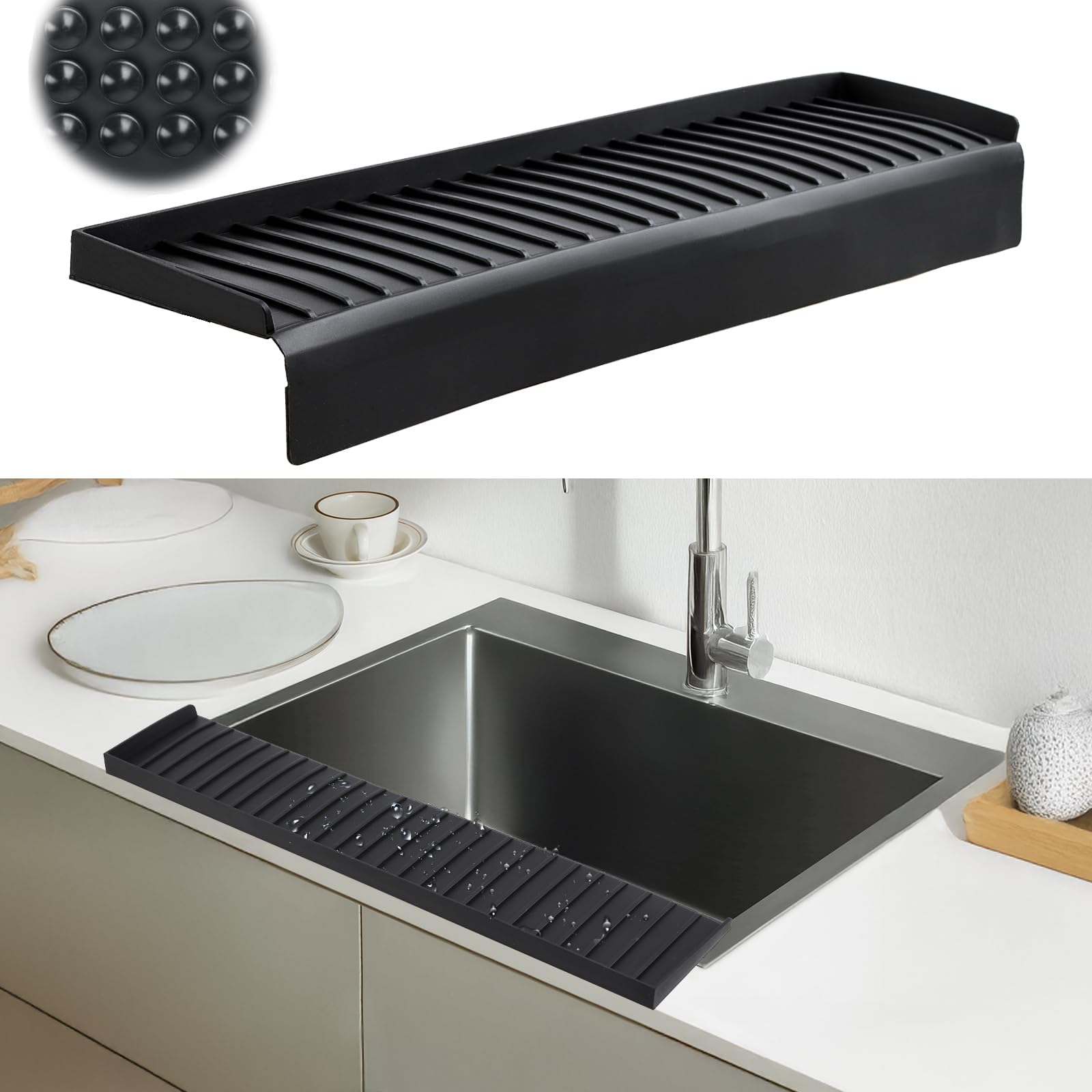 Amazon.com: AyNirser Sink Edge Protector with Suction Cup 4 x 20 ...